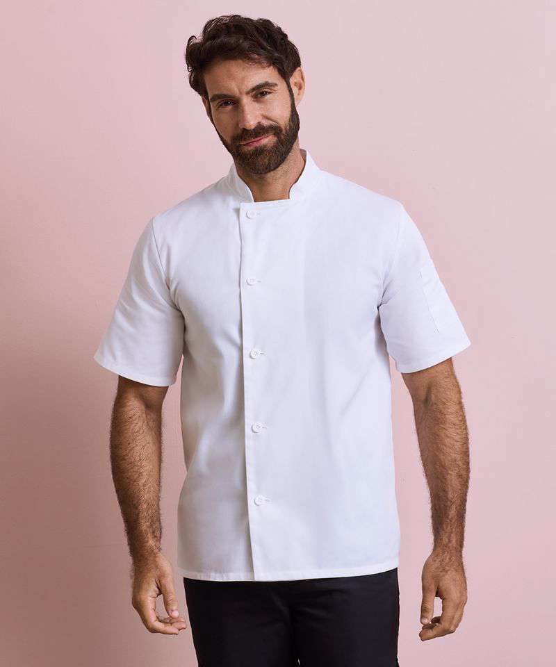 Chef's essential short sleeve jacket | PR900 | Cardiff Embroidery
