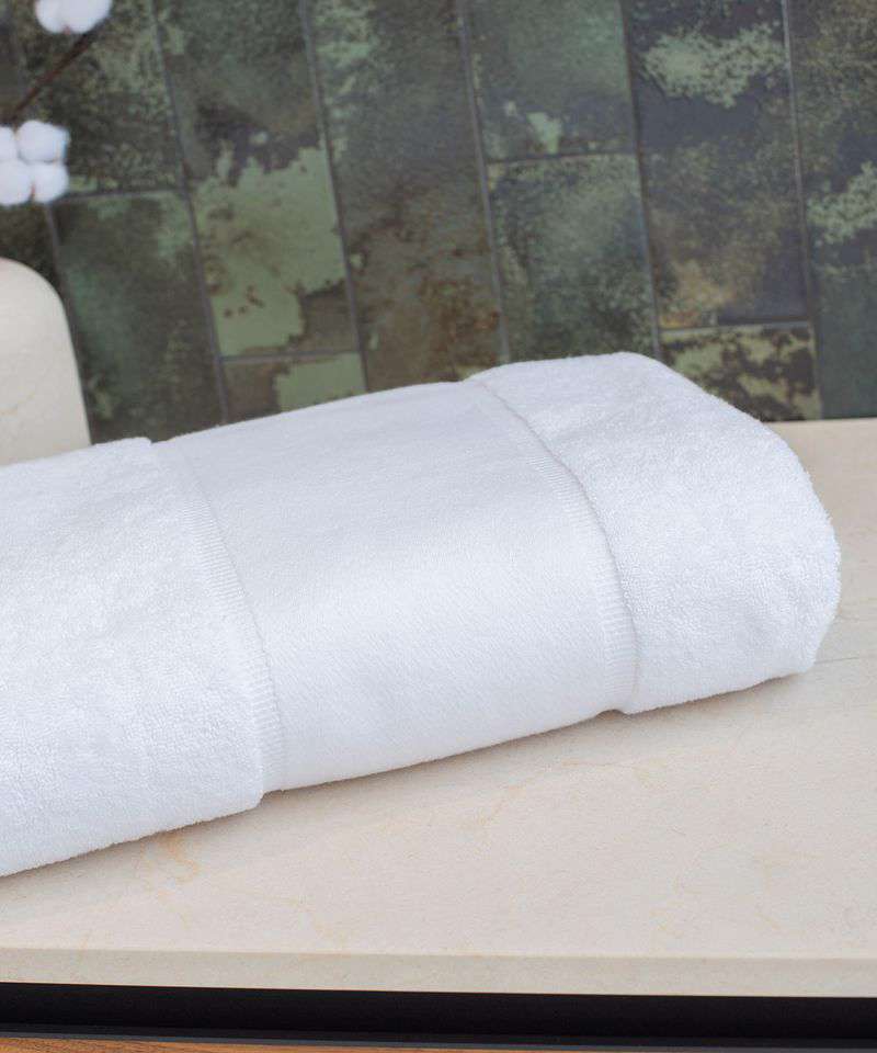 Organic bath sheet with printable border | TC506 | Cardiff Embroidery